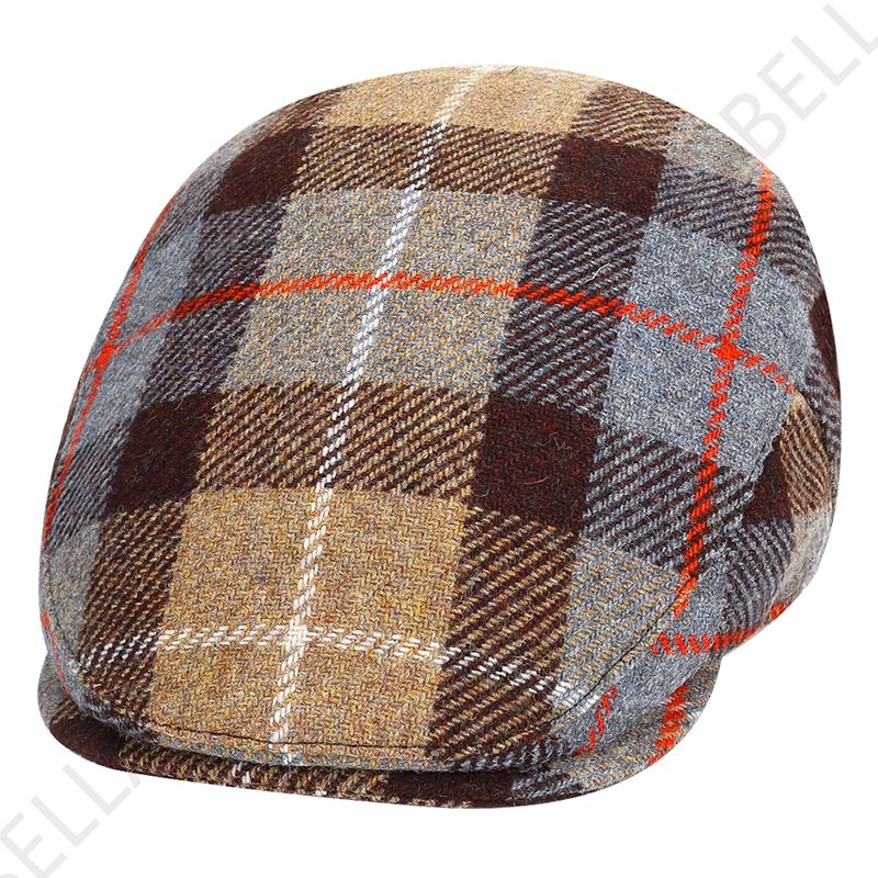 Fashion Plaid Newsboy Cap，peak cap,peaked hat