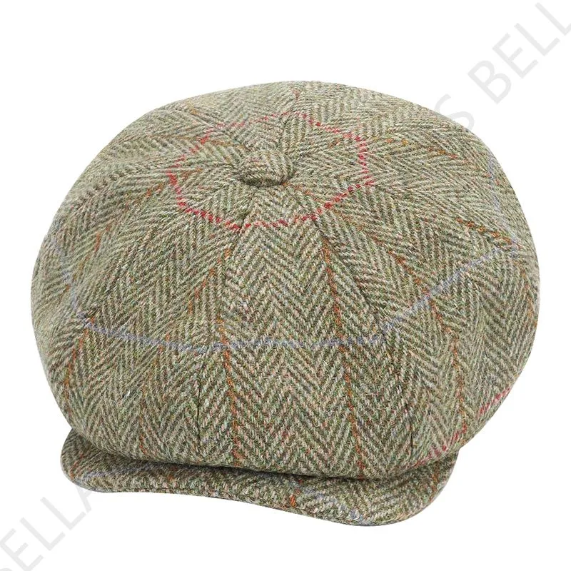 8 piece flat cap,8 piece cap tweed,8PANELS CAPS