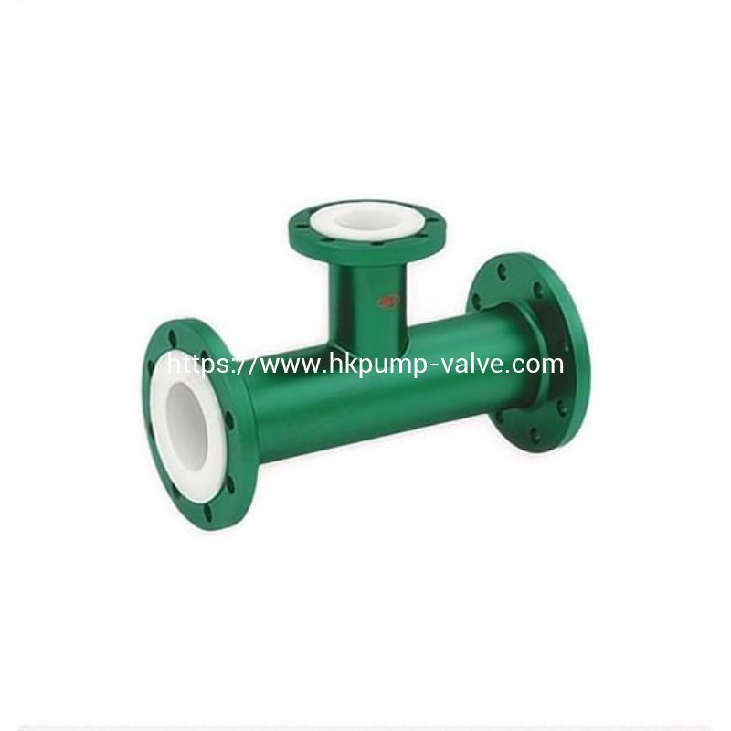 PTFE reducing fluorine lined tee pipe