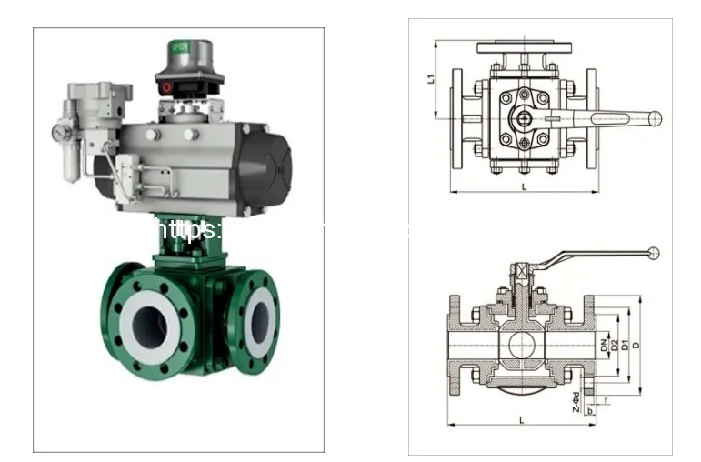 Three-way ball valve