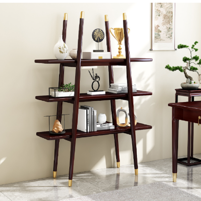 Multi-tier solid wood shelf