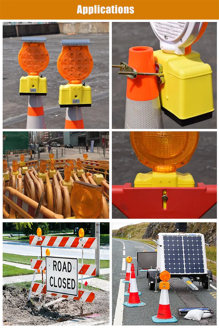 Flashing Solar Barricade Light for Construction Use