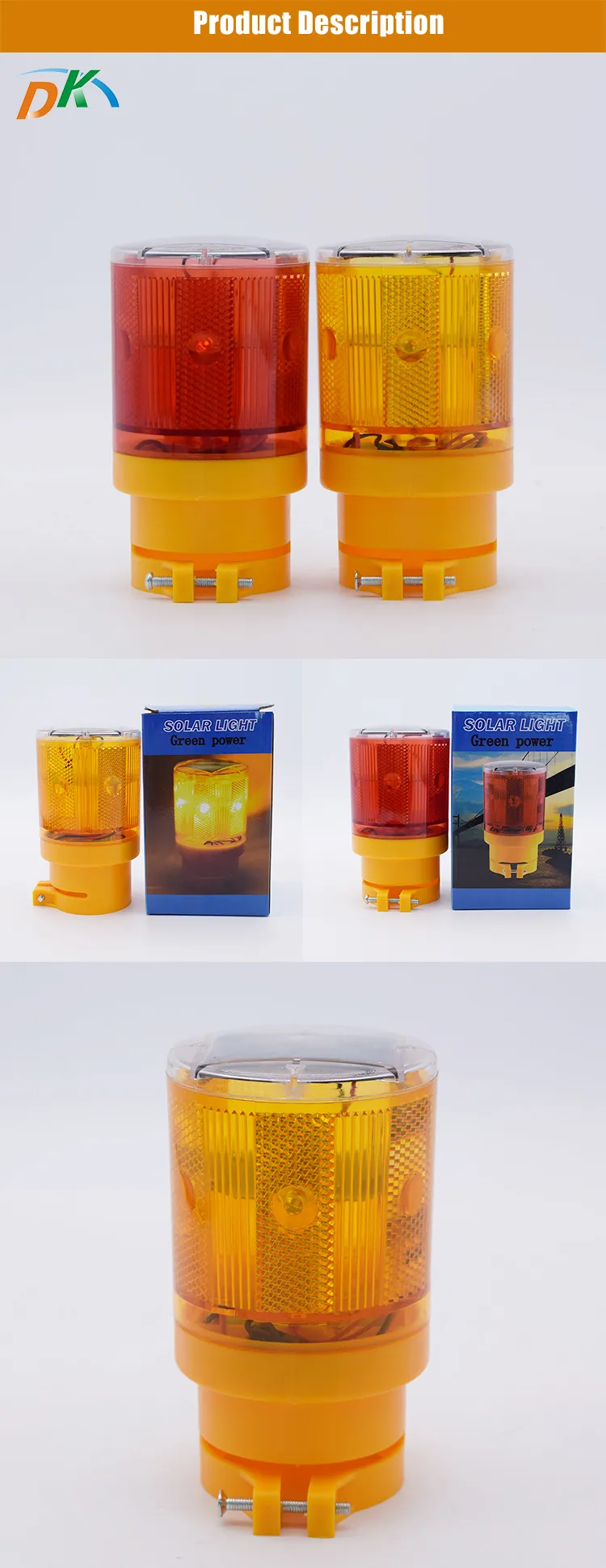 DK Waterproof LED Solar Flashing Beacon Light
