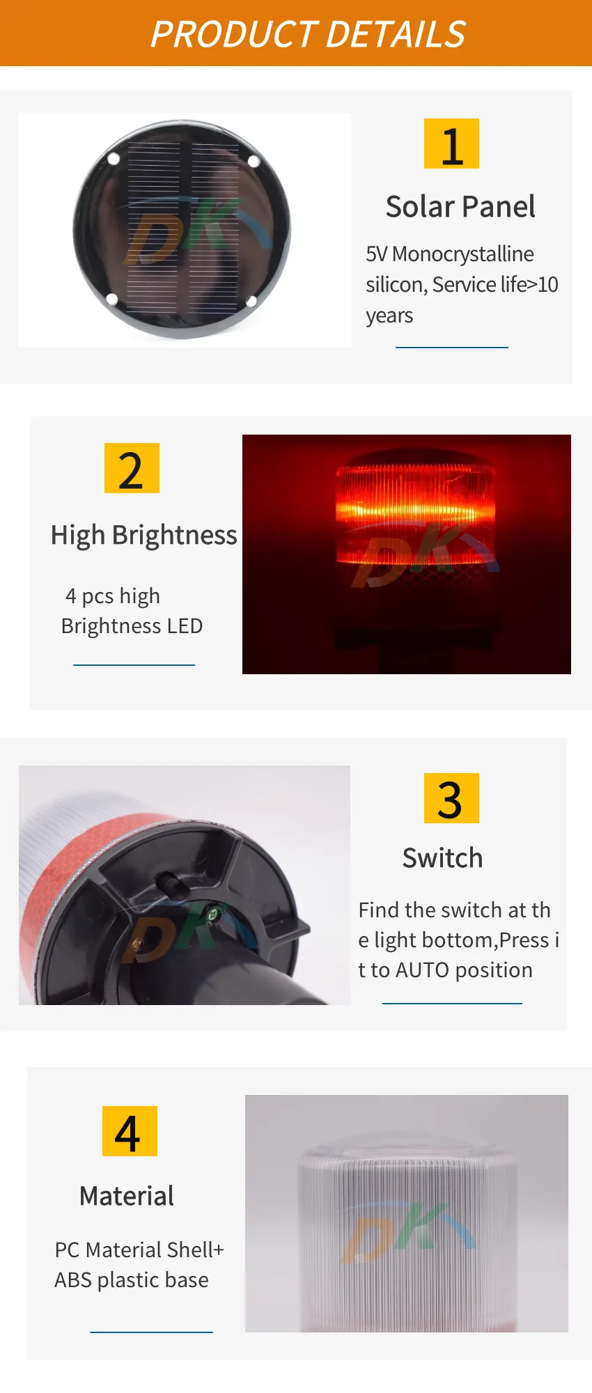 DK Solar Beacon 360° Warning Light - Top Safety Solution