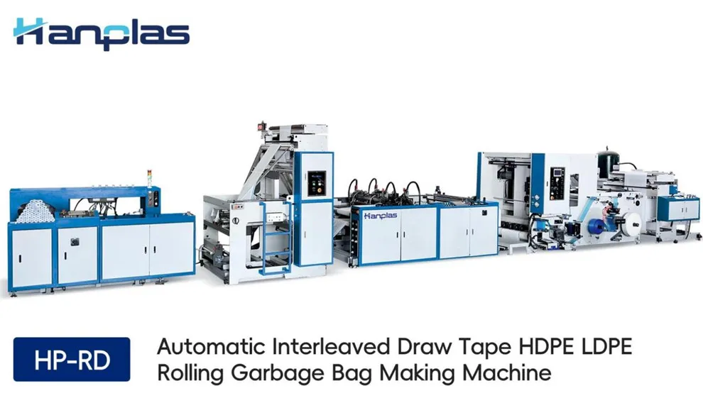 Interleaved Draw Tape Garbage Bag on Roll Making Machine, Plastic Bag ...