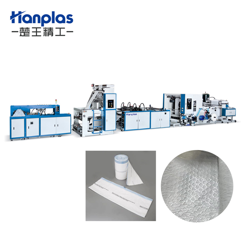 Interleaved Draw Tape Embossed Garbage Bag on Roll Making Machine