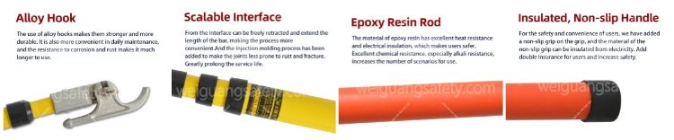 Telescopic Fiberglass Electrical Hot Stick
