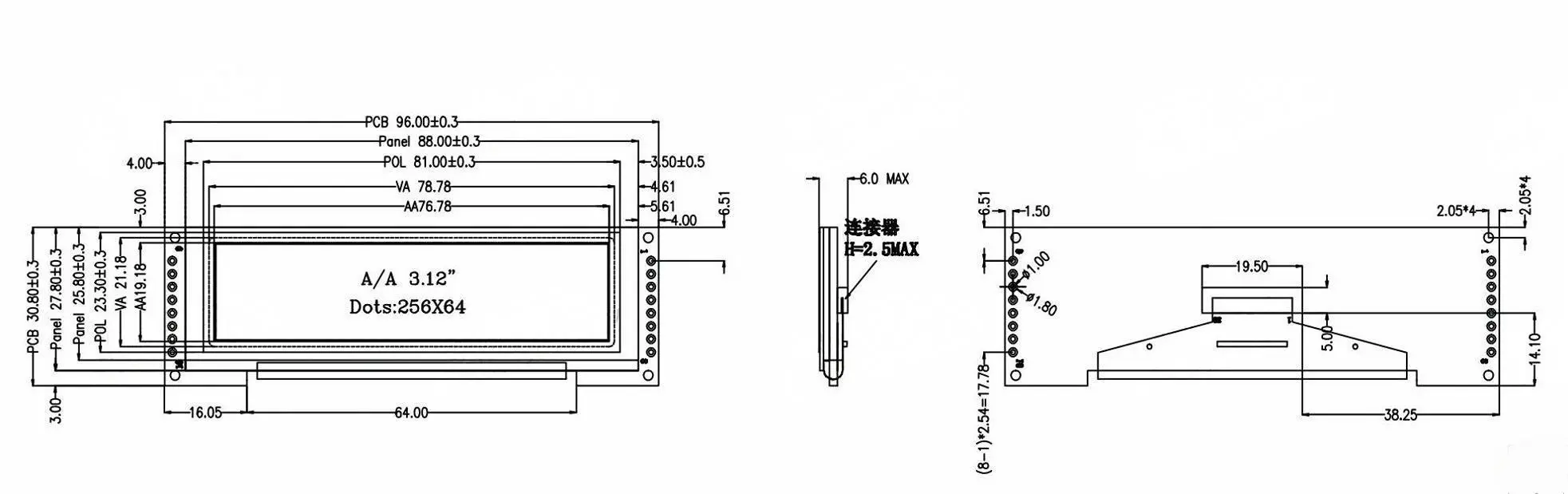 3.12 inch PMOLED Display