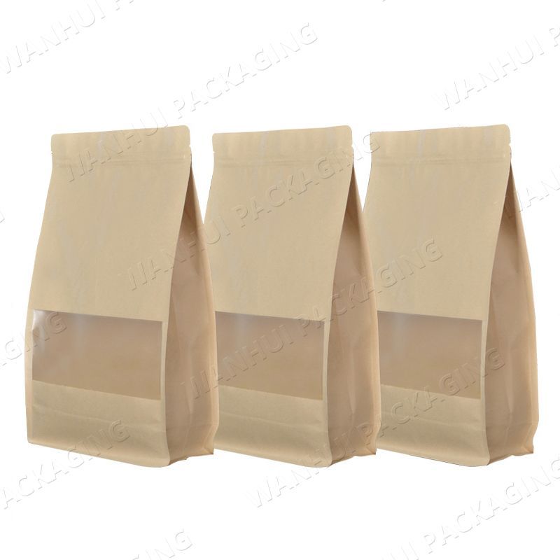 Flat Bottom Pouch stand up bag flat bottom bag for zipper kraft paper ...