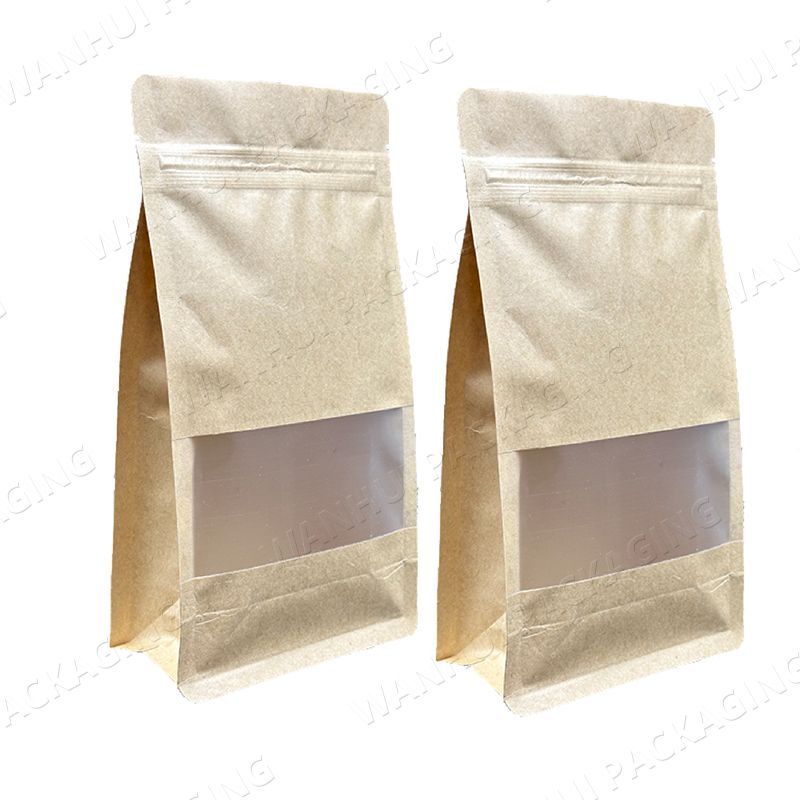Flat Bottom Pouch stand up bag flat bottom bag for zipper kraft paper ...