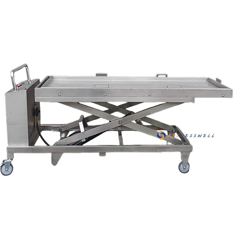 Mortuary Body Lifter,Morgue Scissor Lifting Trolley,Cadaver Trolley