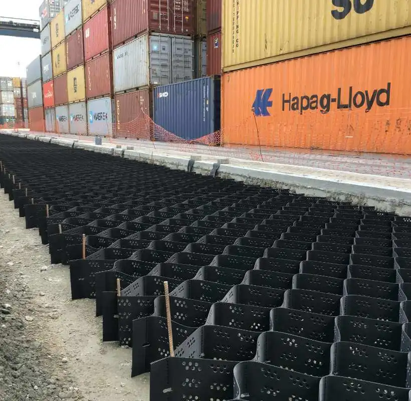 Ports and Container Yards,geo geocell,geocell for road construction ...