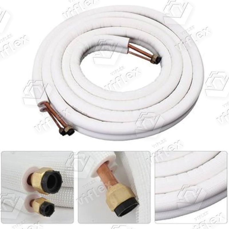 Insulated copper tubes with PE/NBR foam cover