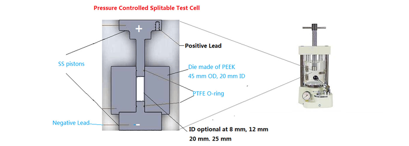 Pressure Controlled Sealed Split Cell Test Coin Cell Testing Device