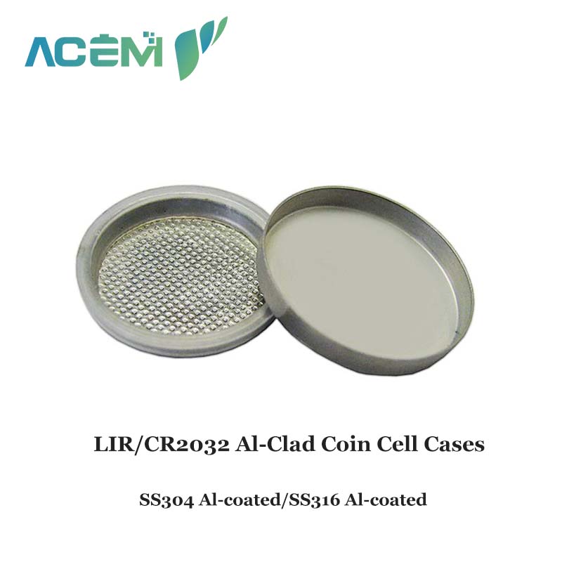 LIR/CR2032 Al-Clad Coin Cell Cases (20D*3.2mm H) for Li-ion Battery