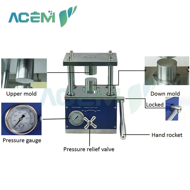 Manual Hydraulic Tablet Press Machine for Battery Electrode Laboratory