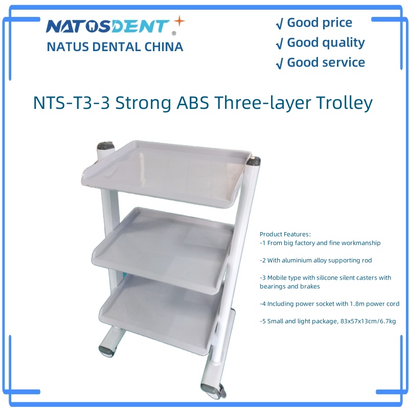 Three Layer Trolley for Medical Dental Clinic