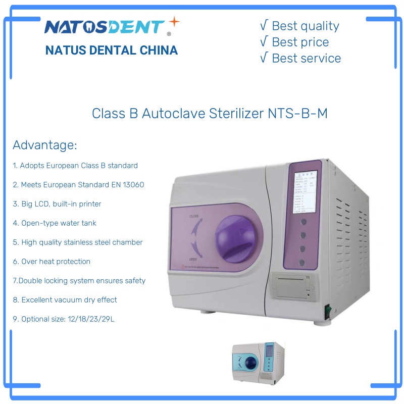 LCD Dental Autoclaves steam sterilizer Class B 3 Times Pre-Vacuum