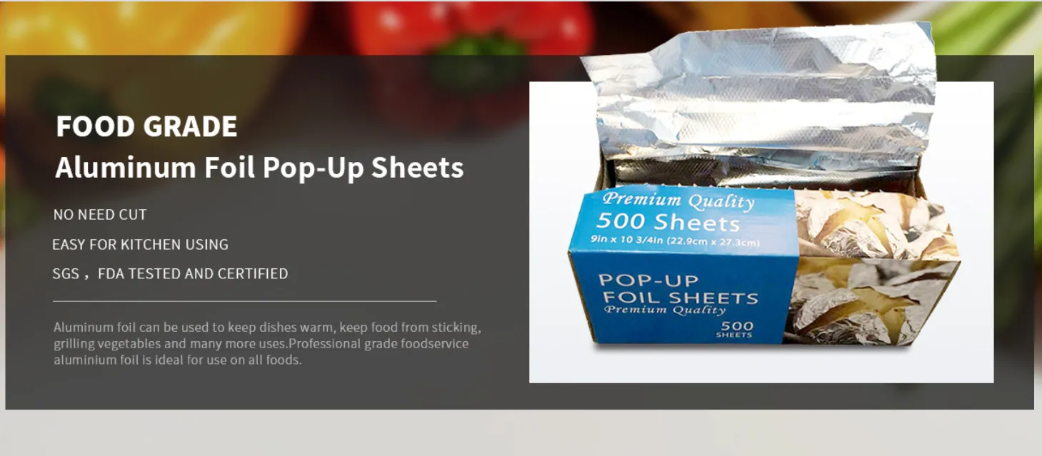 Pop-Up Aluminum Foil Sheets For Food Wrap