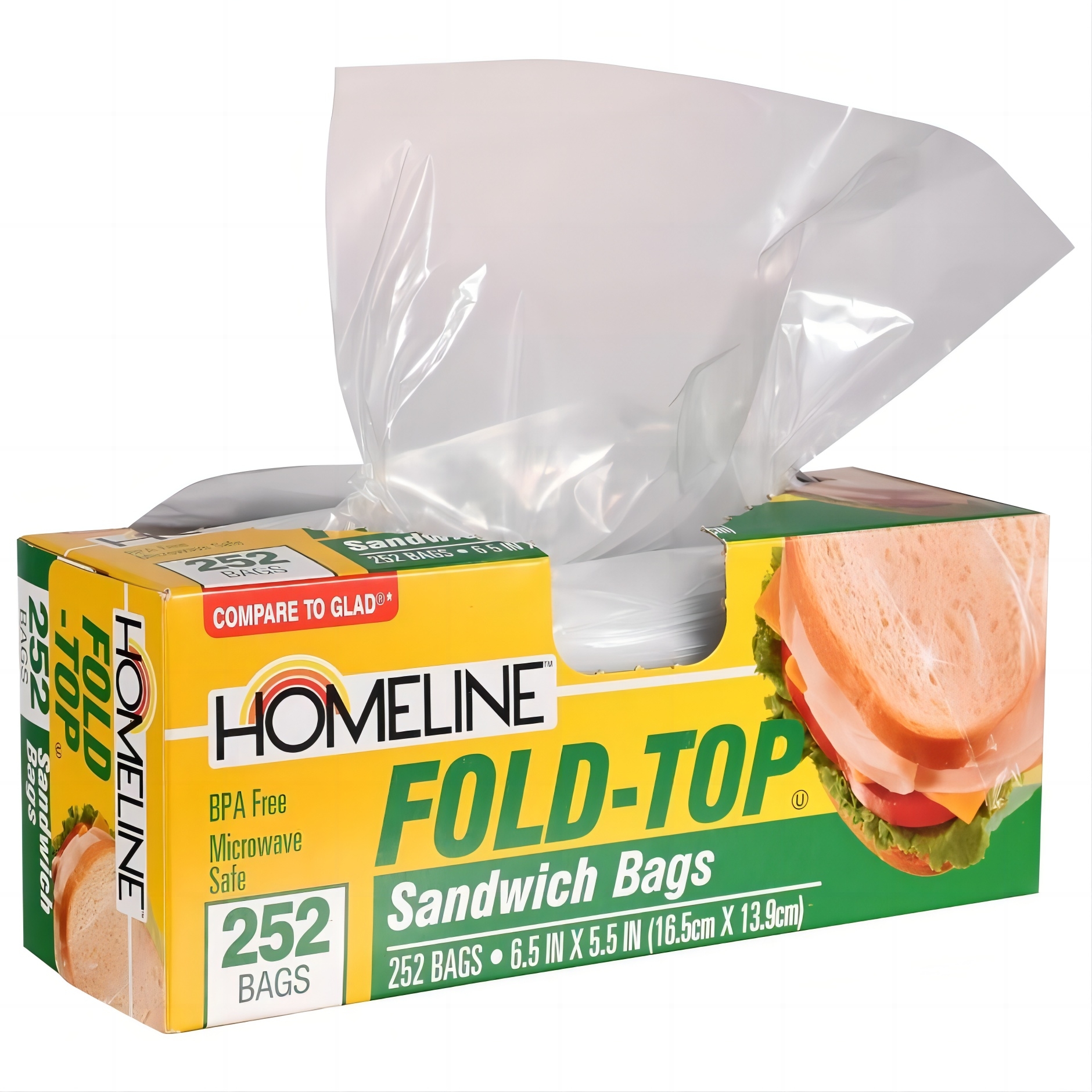 Fold top sandwich bags