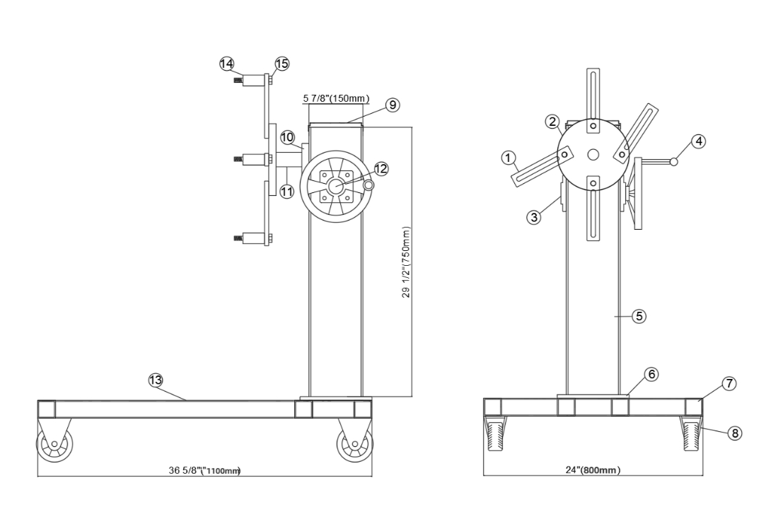 Heavy Duty Engine Gearbox Repair Stand - ZY-F800 Flip Stand