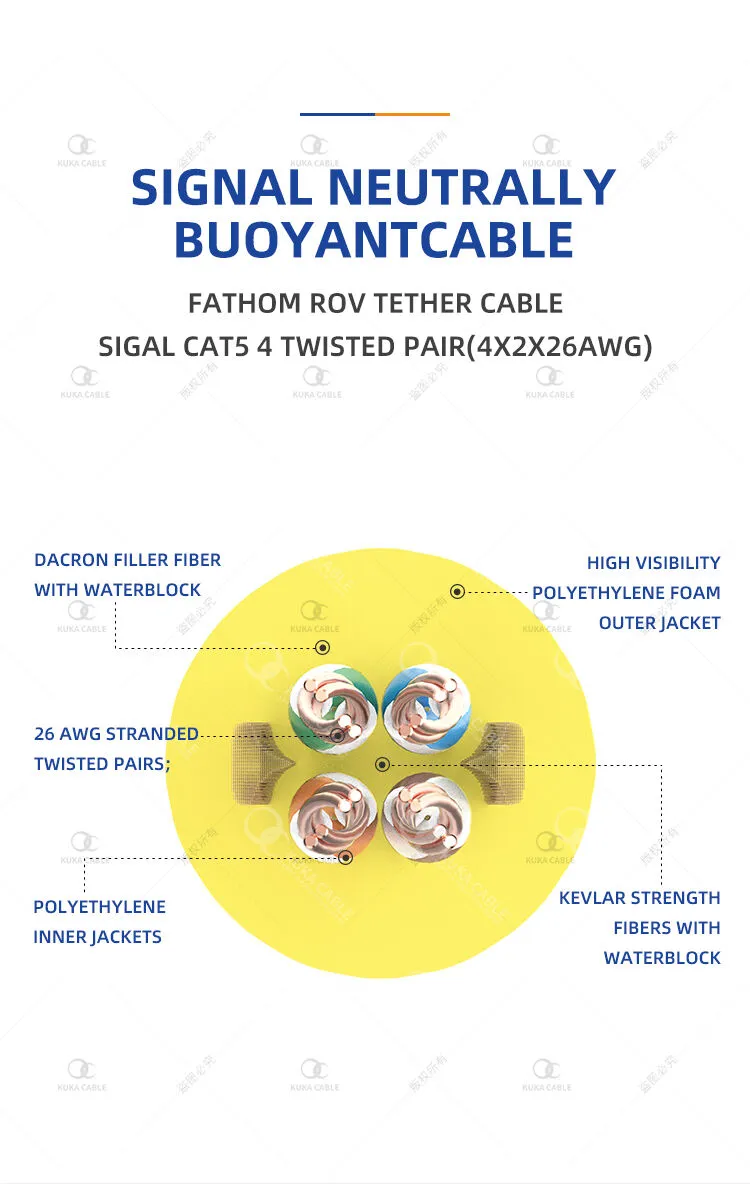 rov tether cable| rov umbilical cable | fiber optic rov cable