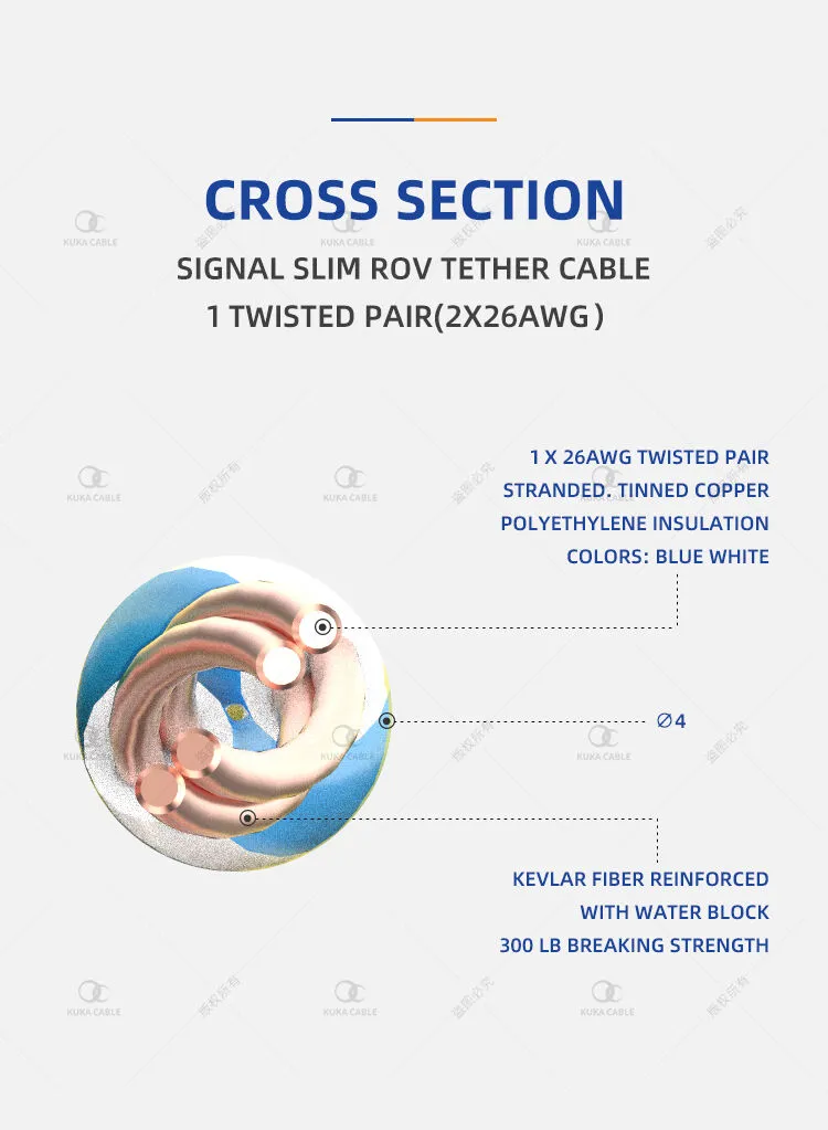 rov tether cable| rov umbilical cable | fiber optic rov cable