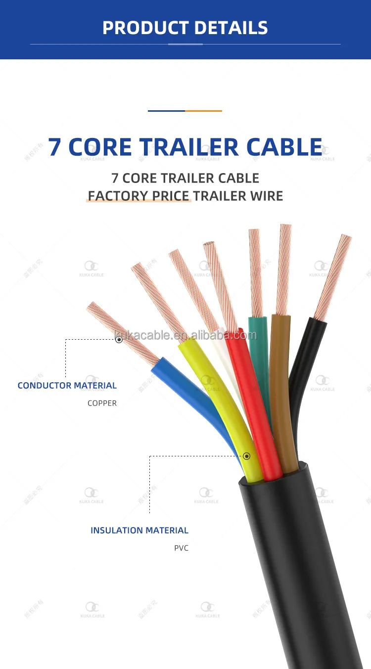 7 core trailer wire｜auto electrical cable｜trailer cable for truck