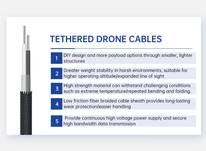 Tethered Drone Cable Manufacture | UAV Tether Cable