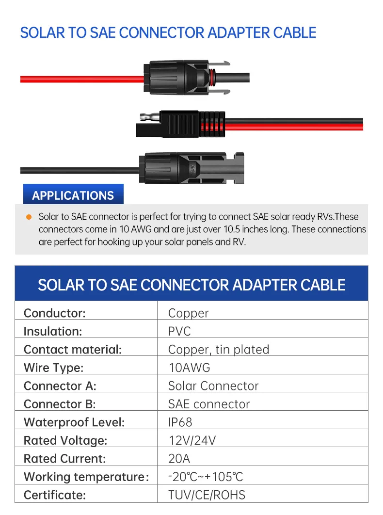 Solar To Sae connector | Male And Female Solar Panel