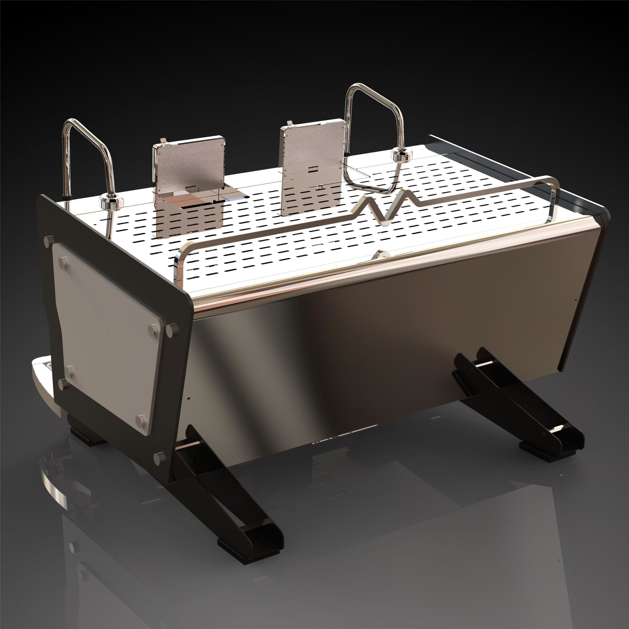 DOUBLE GROUP SEMI AUTOMATIC COMMERCIAL COFFEE MACHINE ASTRAL