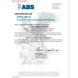 ABS GRADE A CERTIFICATION PAGE 1