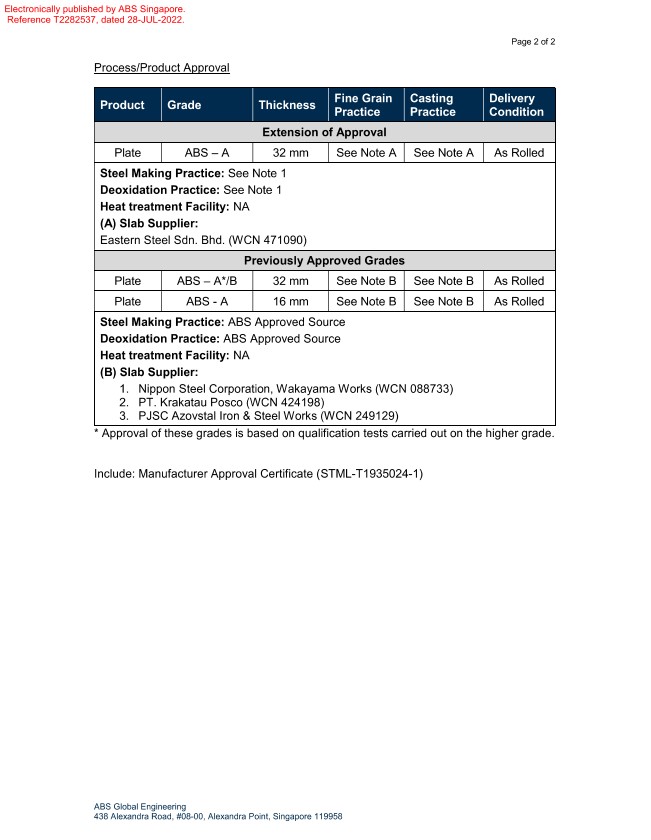 ABS GRADE A CERTIFICATION PAGE 3