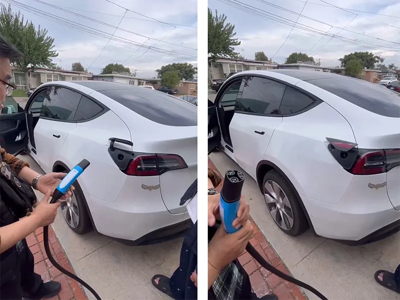 On-Site Testing of New Tesla Standard Charging Gun (NACS Standard)