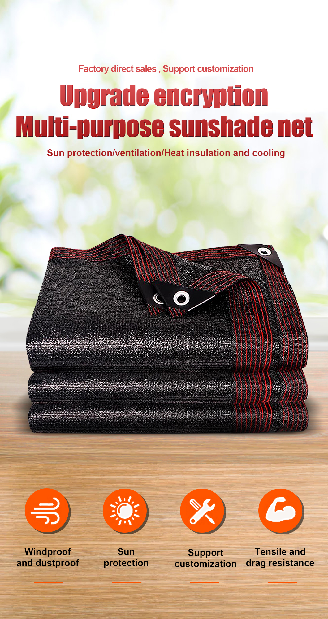 High-Quality Sun-Shading Mesh for Outdoor Areas