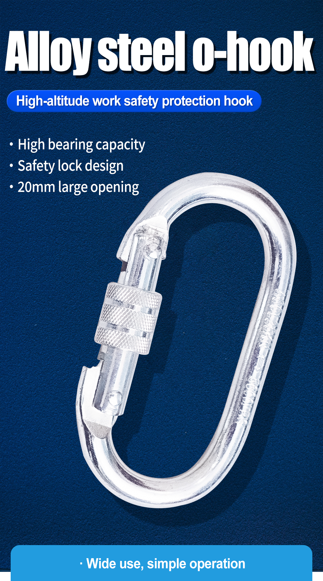 Alloy steel safety hook with O-ring