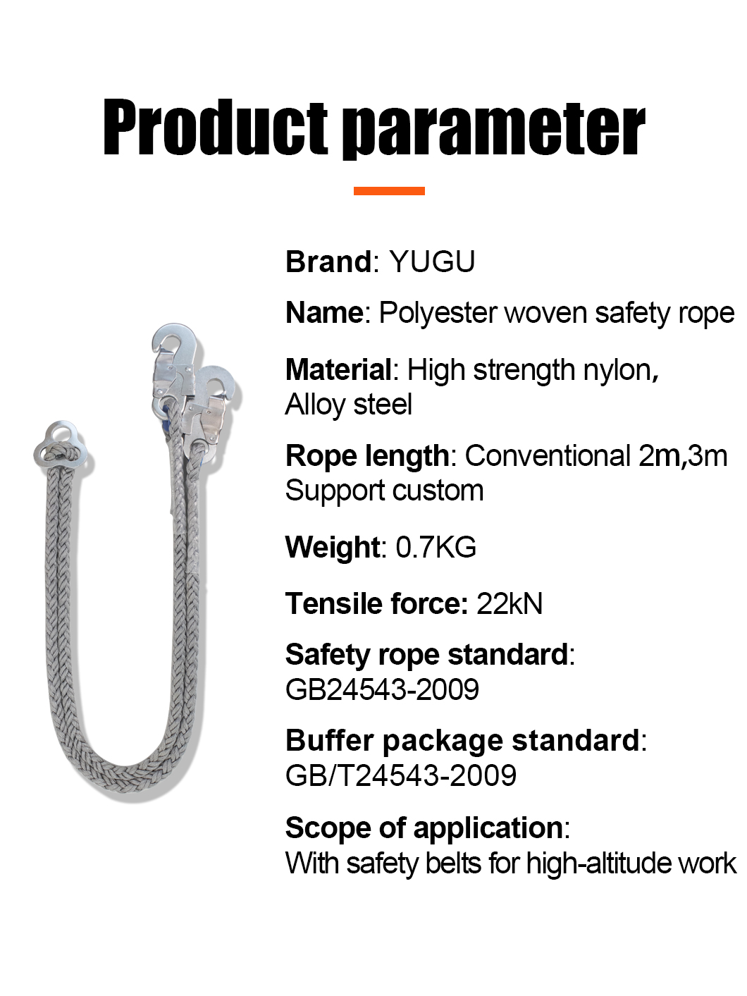 Color-changing nylon safety rope