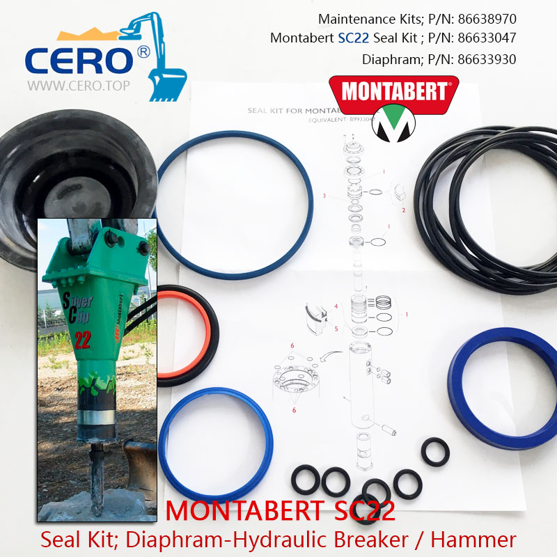 Montabert SC22 Seal Kit 86633047 Diaphragm 86633930 Maintenance Kits ...