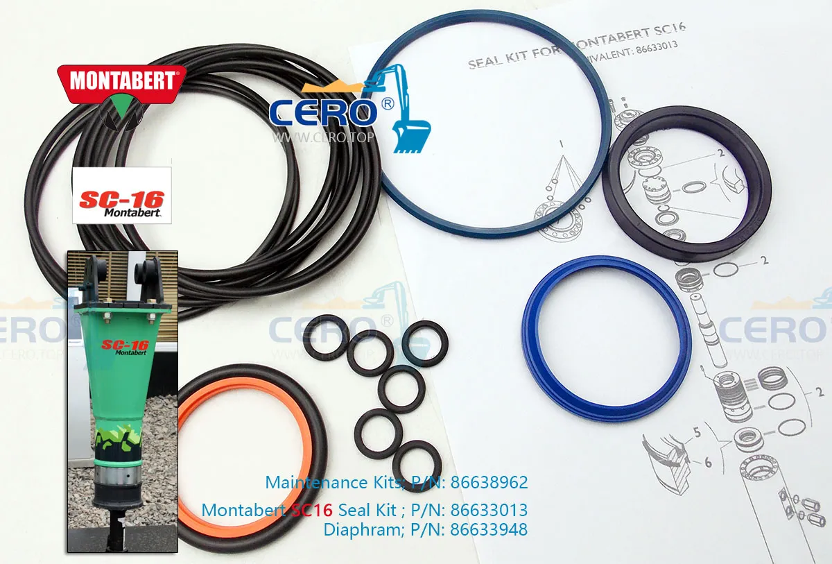 Montabert SC16 Seal Kit 86633013 Diaphragm 86633948 Maintenance Kits ...