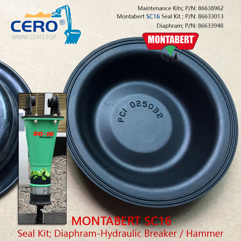 Montabert SC16 Seal Kit 86633013 Diaphragm 86633948 Maintenance Kits ...