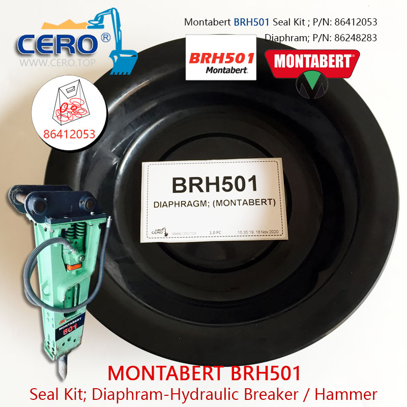 Montabert BRH501 Seal Kit 86412053 Diaphragm 86248283 Montabert 501