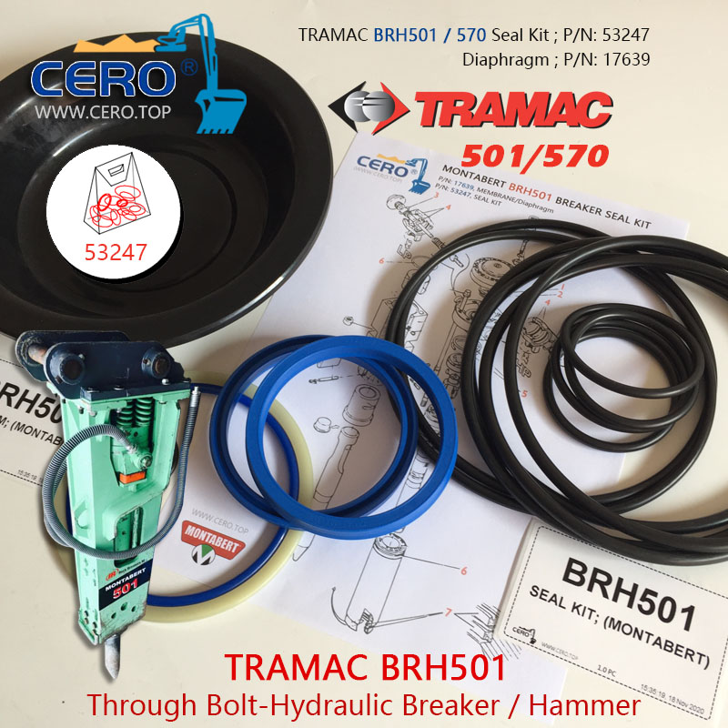 TRAMAC BRH501 Juego de juntas 53247 Diafragma 17639 TRAMAC 501 BRH570