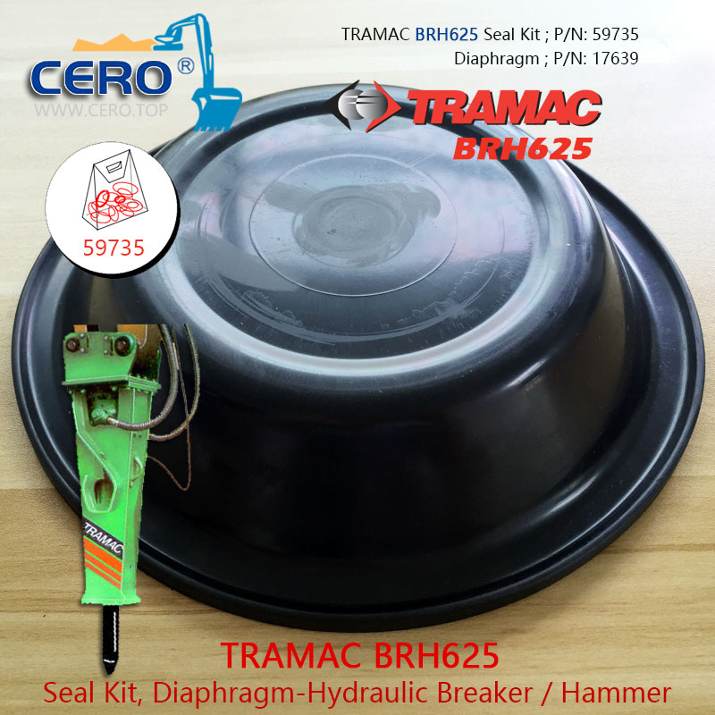 TRAMAC BRH625 Seal Kit 59735 Diaphragm 17639 Tramac 625 Membrane