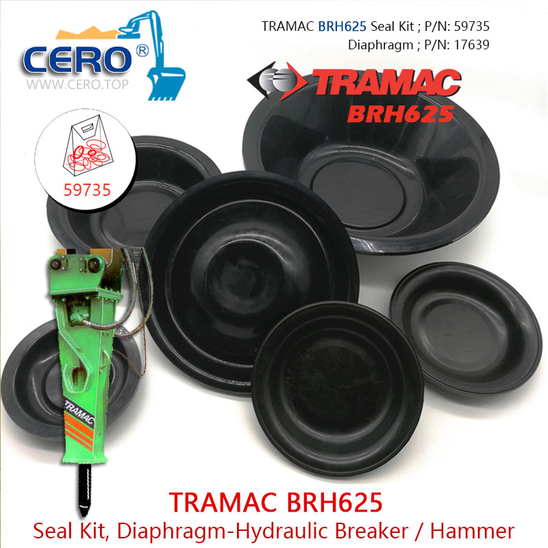 TRAMAC BRH625 Seal Kit 59735 Diaphragm 17639 Tramac 625 Membrane