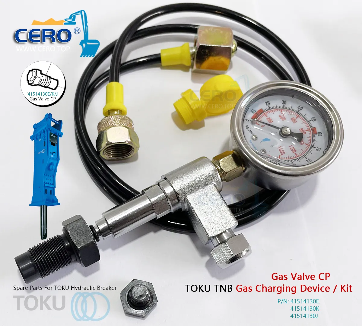 Gas Charging Device Kit TOKU TNB 41514130K Gas Valve CP
