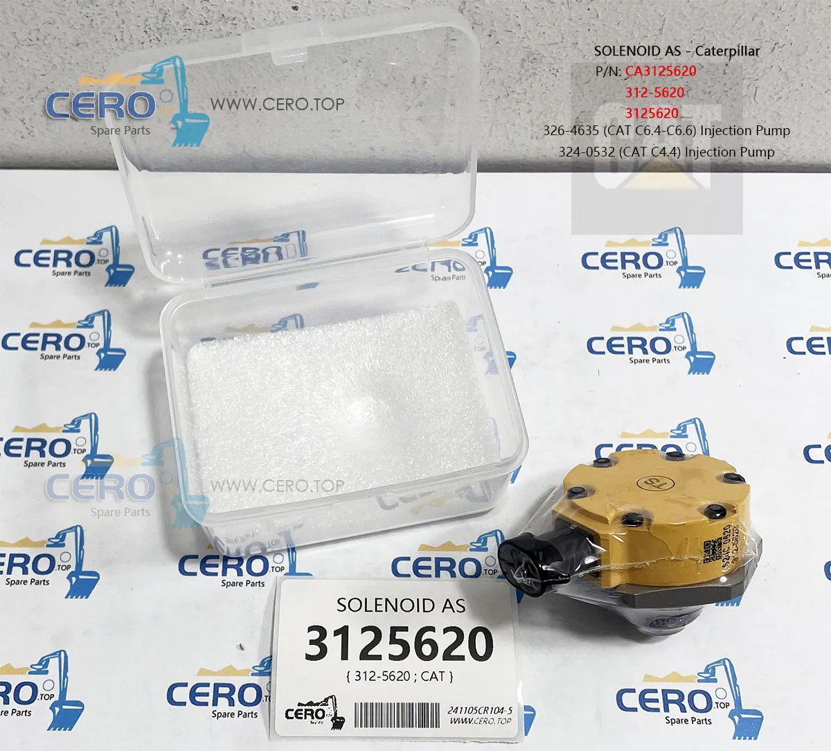 3125620 312-5620 SOLENOID VALVE Caterpillar 324-0532 CAT C4.4 PUMP FUEL ...