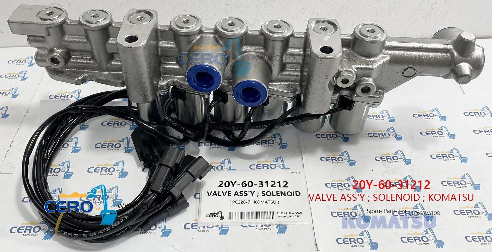 20Y-60-31212 SOLENOID VALVE 20Y6031212 KOMATSU 20Y-60-31211 NY07493-10200