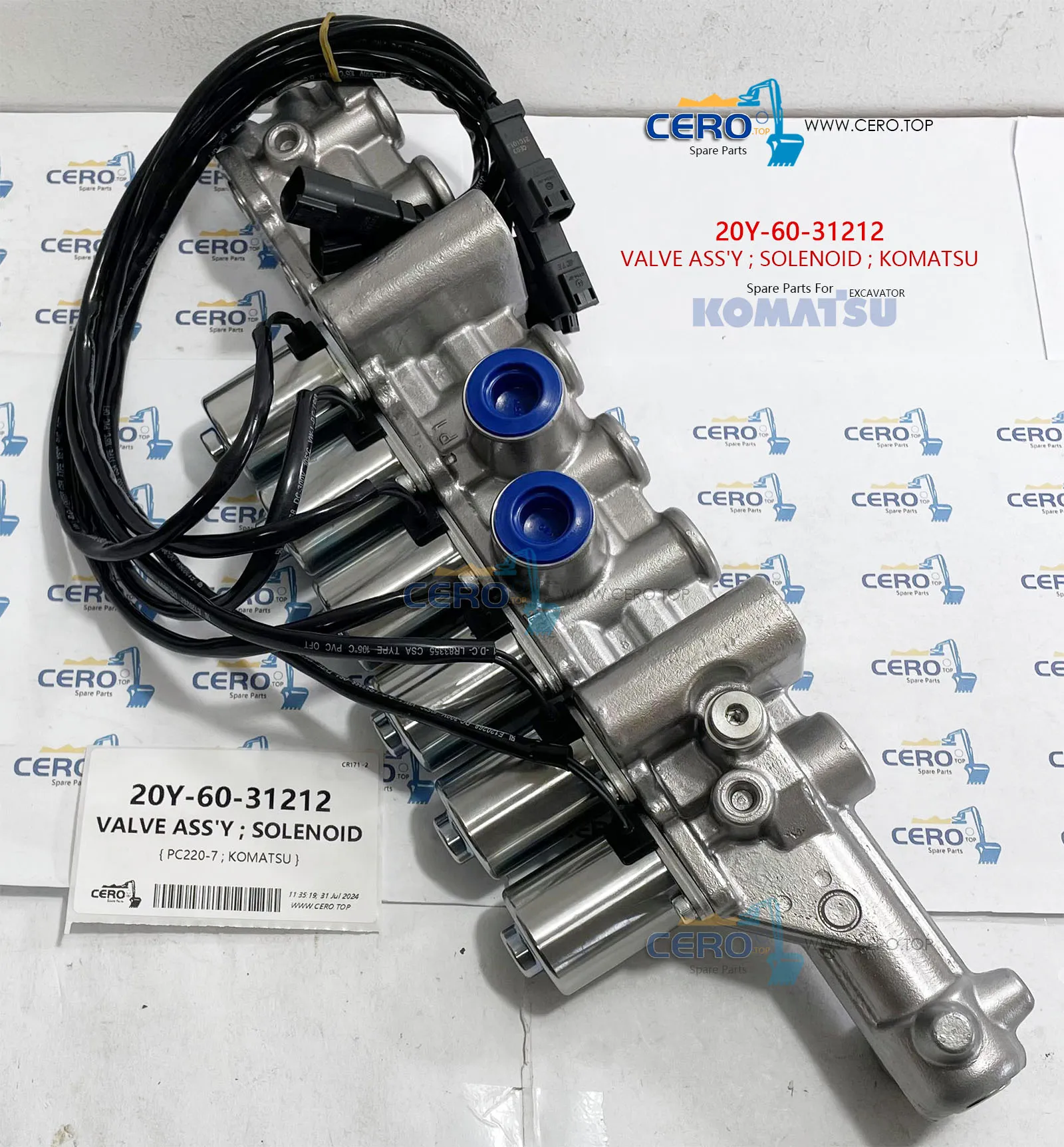 20Y-60-31212 SOLENOID VALVE 20Y6031212 KOMATSU 20Y-60-31211 NY07493-10200