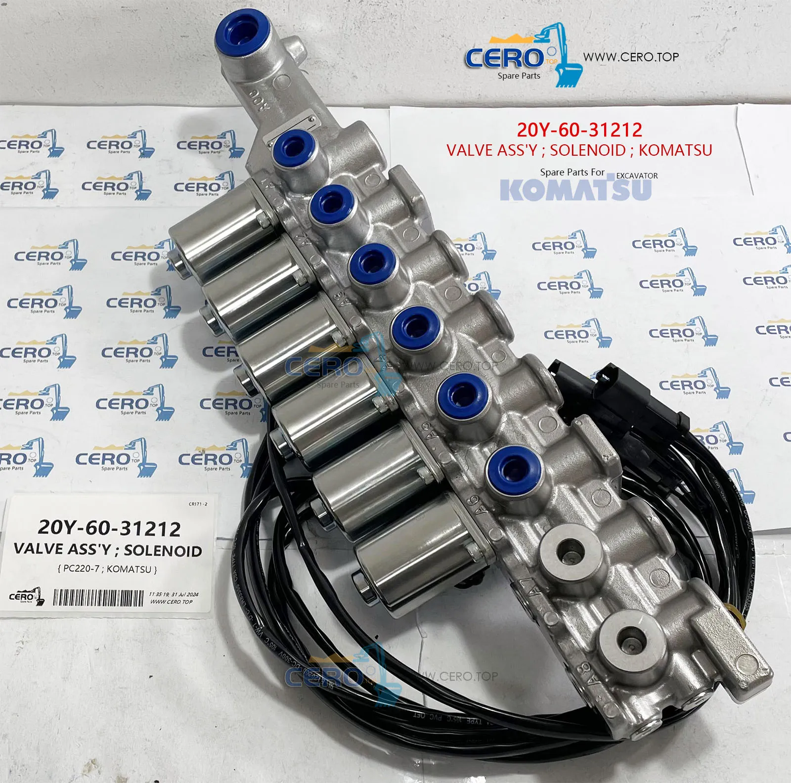 20Y-60-31212 SOLENOID VALVE 20Y6031212 KOMATSU 20Y-60-31211 NY07493-10200