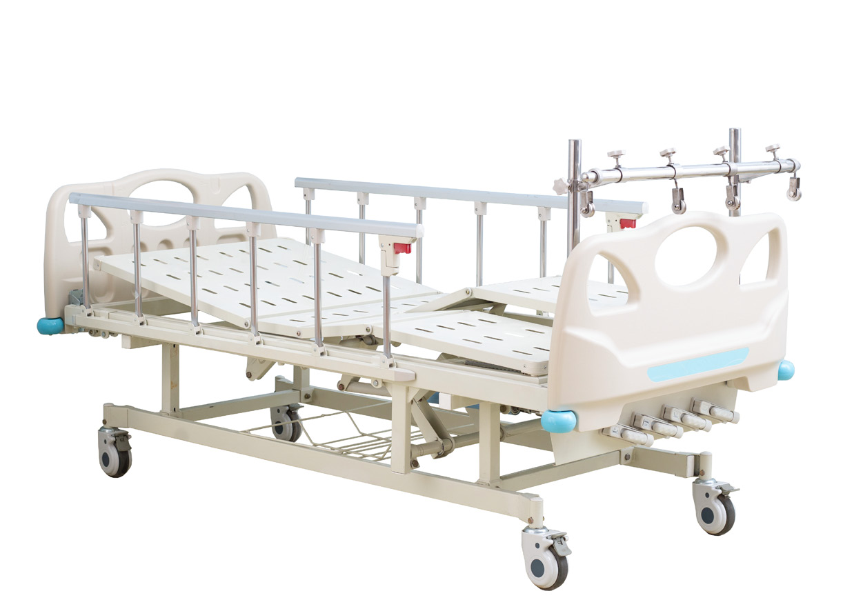 Three Functions Manual Folding ICU Medical Hospital Bed for Hospital